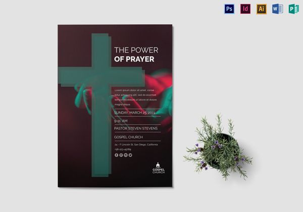 The Power of Prayer Church Flyer Design Template in PSD, Word ...