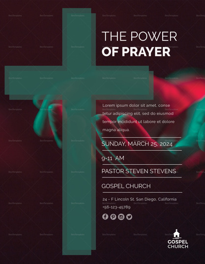The Power of Prayer Church Flyer Design Template in PSD, Word ...