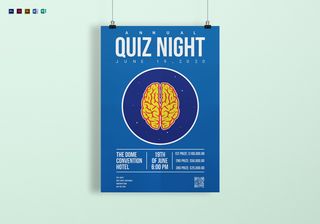 Quiz Night Poster Design Template in PSD, Word, Publisher, Illustrator ...