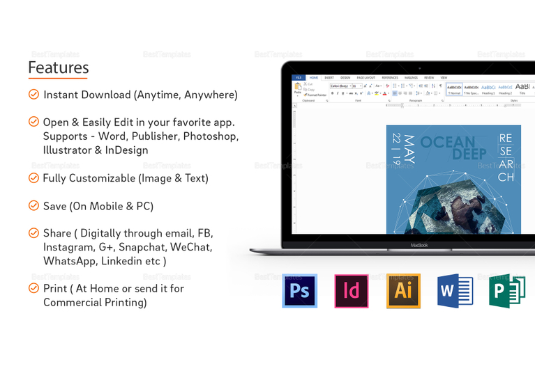 Research Poster Design Template in PSD, Word, Publisher, Illustrator ...