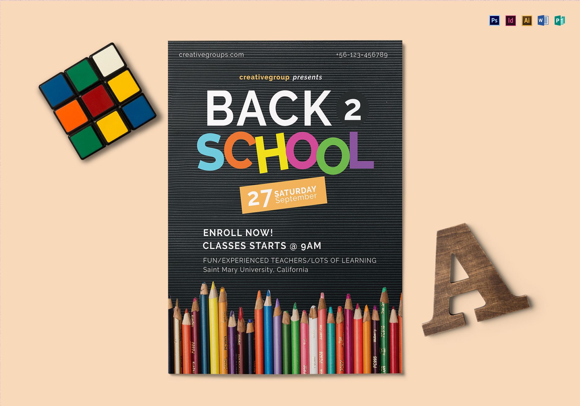 Back To School Flyer Design Template In PSD Word Publisher 