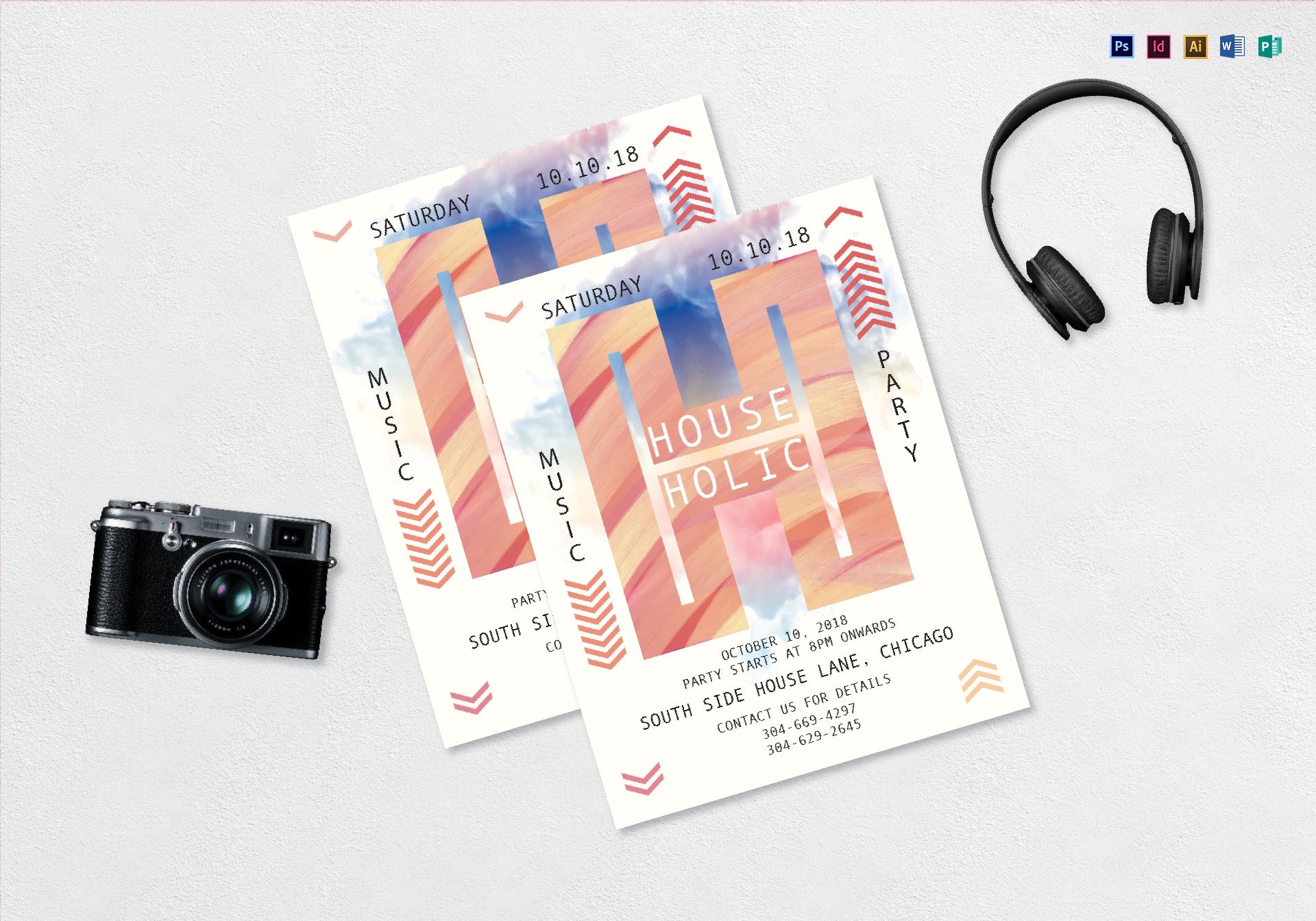 House Music Flyer Design Template in PSD, Word, Publisher, Illustrator ...