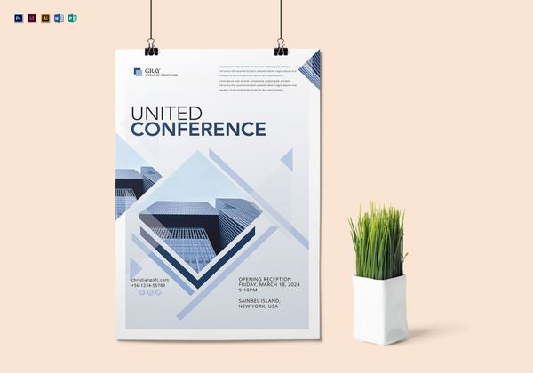United Conference Poster Design Template in PSD, Word, Publisher ...
