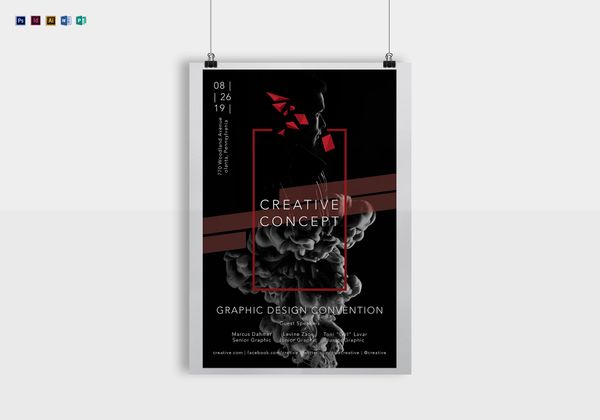Creative Concept Poster Design Template in PSD, Word, Publisher ...