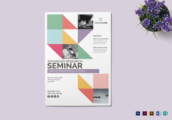 Seminar Poster Design Template in PSD, Word, Publisher, Illustrator ...