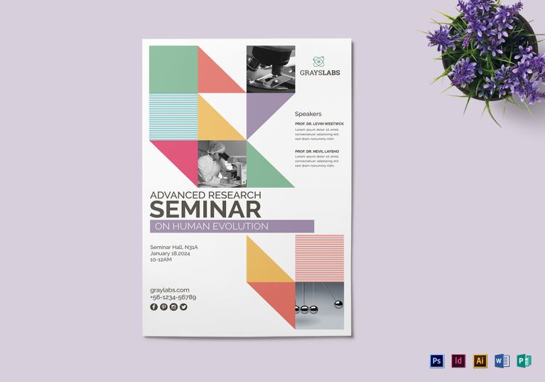 Seminar Poster Design Template in PSD, Word, Publisher, Illustrator ...