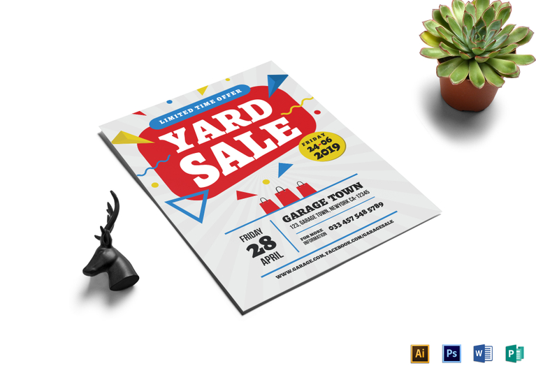 Yard Sale Premium Flyer Design Template in Word, PSD, Illustrator ...
