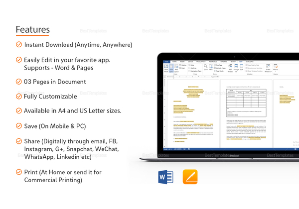 Advertisement Approval Letter Template in Word, Apple Pages