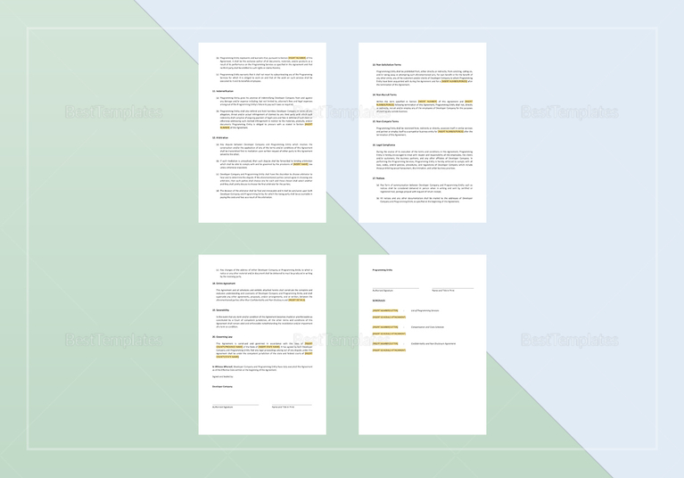 Independent Contractor Agreement For Programming Services Template in ...