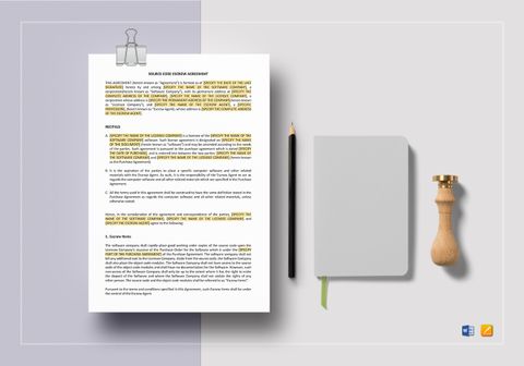 Source Code Escrow Agreement Template in Word, Apple Pages