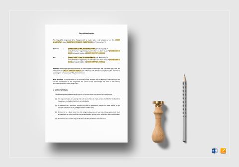 Copyright Assignment Template in Word, Apple Pages