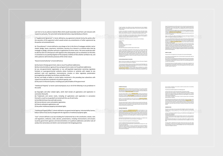 Patent License Agreement Template in Word, Apple Pages