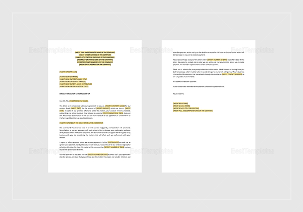 Collection Letter Follow-Up Template in Word, Apple Pages