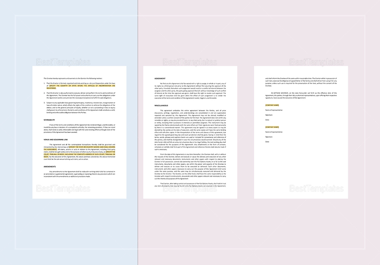 Put Option Agreement Template in Word, Apple Pages