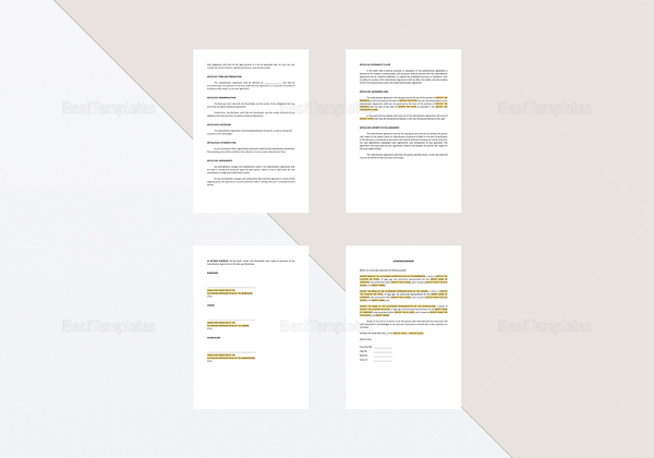 Private Companies Subordination Agreement Template in Word, Apple Pages