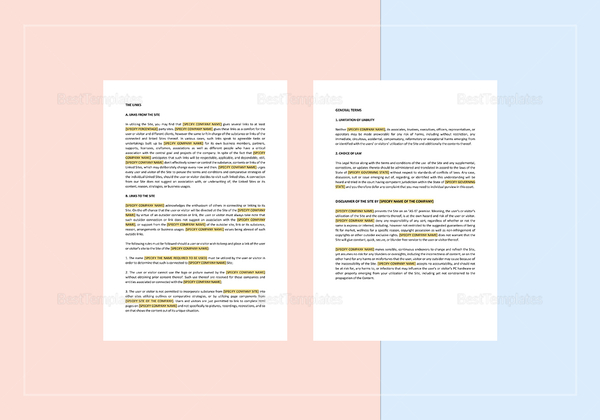 Legal Notice Template in Word, Apple Pages