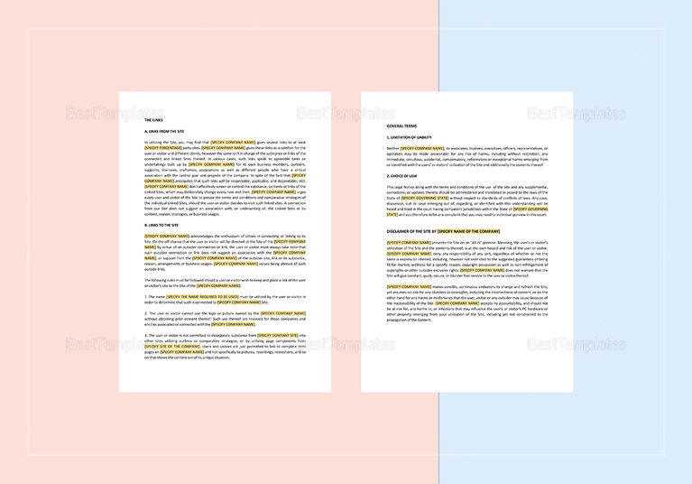 Legal Notice Template in Word, Apple Pages