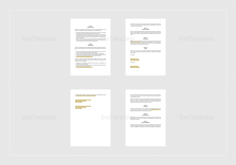 IP Sale Agreement Template in Word, Apple Pages