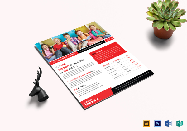 Education & Training Flyer Design Template in Word, PSD, Publisher
