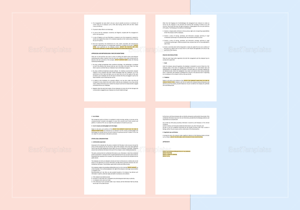 Privacy and Employee Monitoring Policy Template in Word, Apple Pages