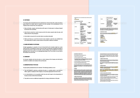 Employee Share Purchase Plan Template in Word, Apple Pages