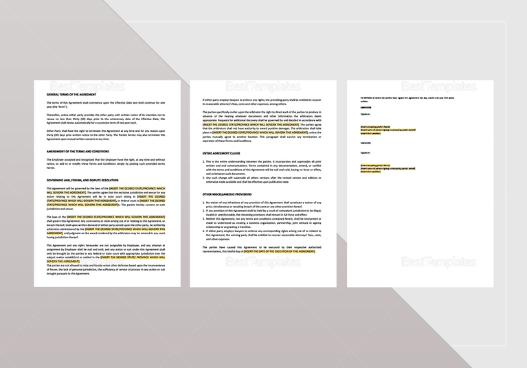 Employment Agreement For Technical Employee Template in Word, Apple Pages