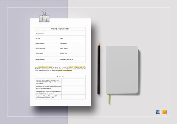 Reference on Qualifications Template in Word, Apple Pages