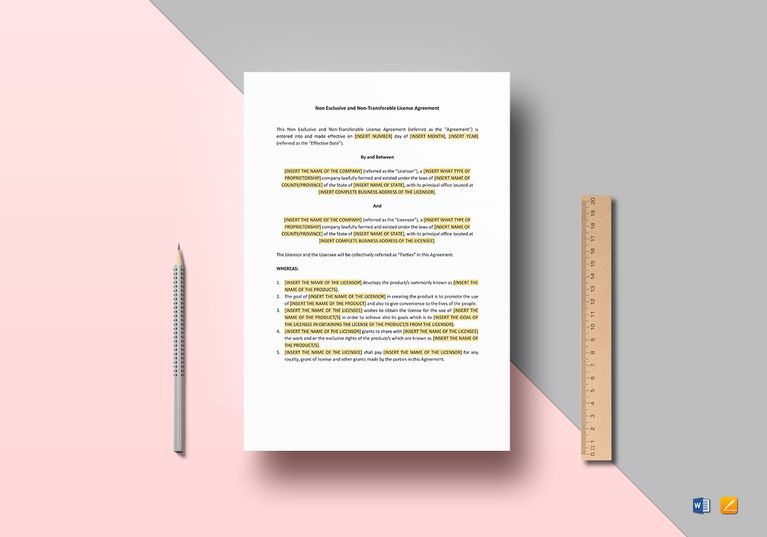 License Agreement Non Transferable and Non Exclusive License Template ...