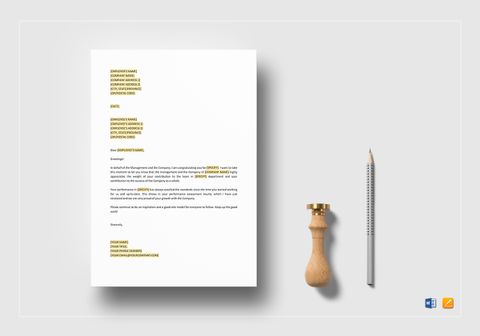 Employee Recognition Letter Template in Word, Apple Pges