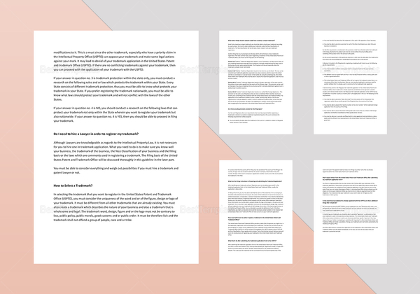 Guide for Registering a Trademark USA Template in Word, Apple Pages