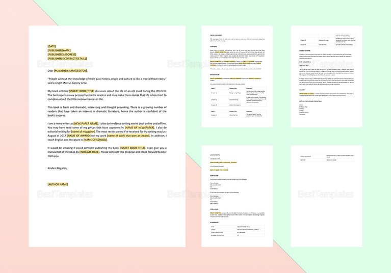 Book Proposal Template in Word, Apple Pages