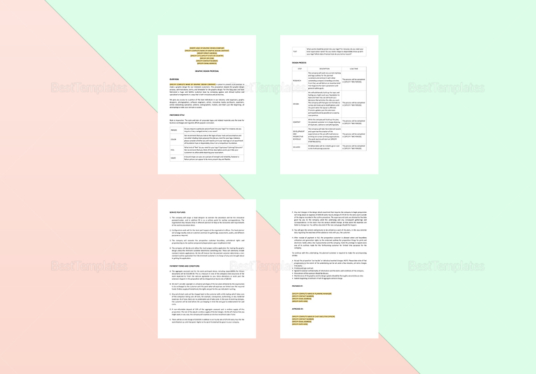 Graphic Design Proposal Template in Word, Apple Pages