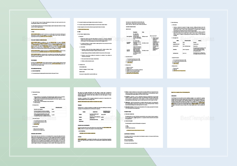 Marketing Campaign Proposal Template in Word, Apple Pages