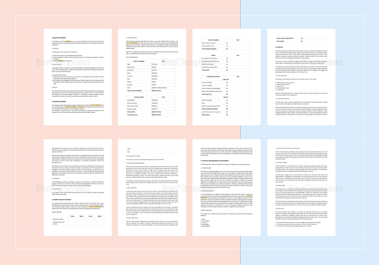 Auto Repair Service Business Plan Template in Word, Apple Pages