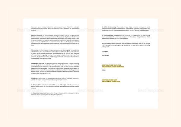 Business Agreement between Two Parties Template in Word, Apple Pages