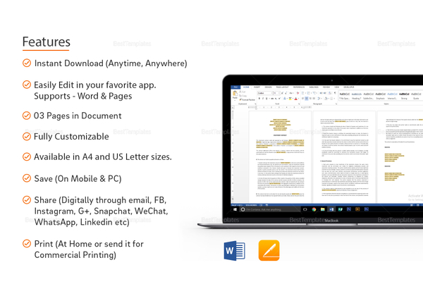 Simple Investment Contract Template in Word, Apple Pages