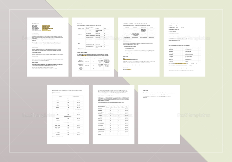 Target Market Analysis Template in Word, Apple Pages