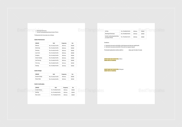 Gardening Quotation Template in Word, Apple Pages