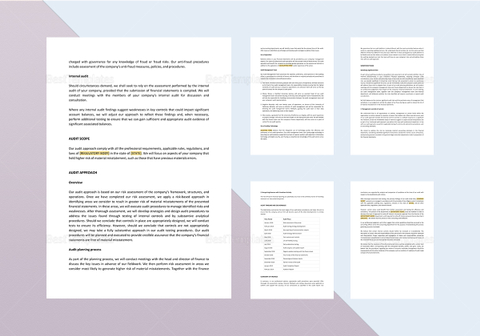Audit Memo Template in Word, Apple Pages