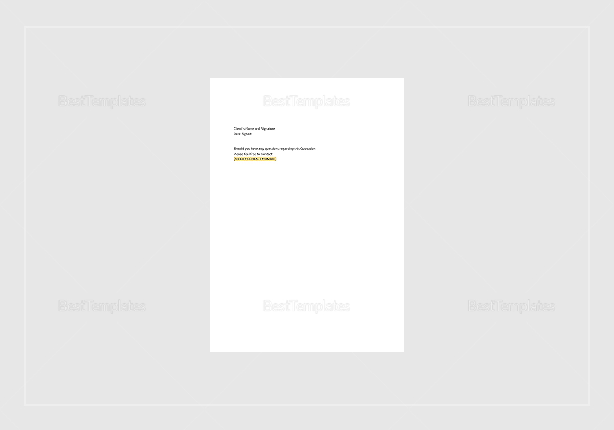 Basic Quotation Template in Word, Apple Pages