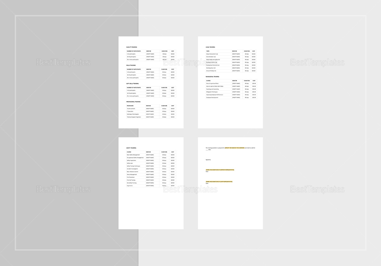 Training Quotation Template in Word, Apple Pages