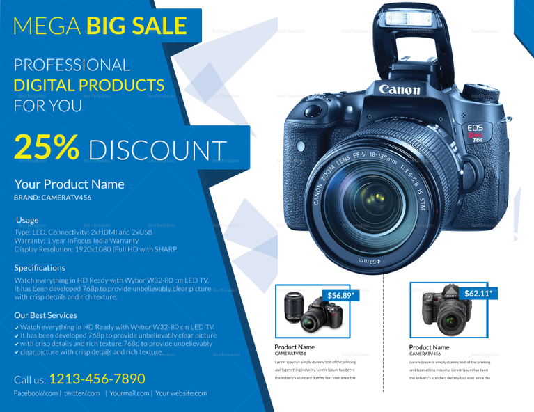 Elegant Electronic Products Flyer Design Template in Word, PSD, Publisher