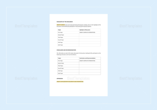 Business Meeting Report Template in Word, Apple Pages