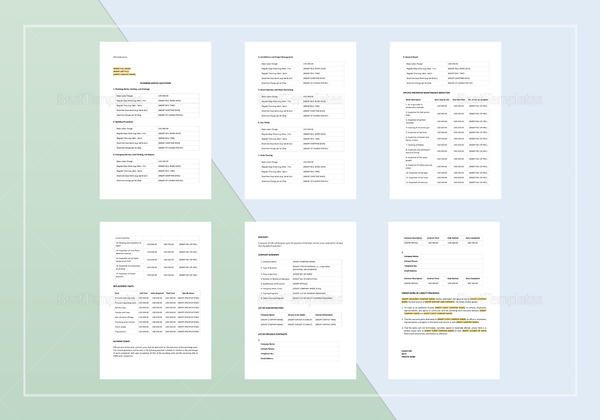 Plumbing Work Quotation Template in Word, Apple Pages