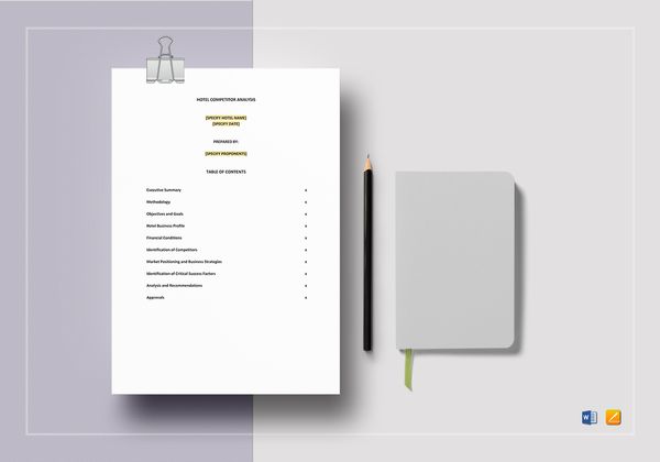 Hotel Competitor Analysis Template in Word, Apple Pages