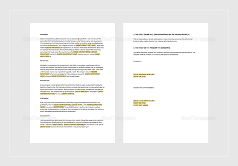 Financial Memo Template in Word, Apple Pages