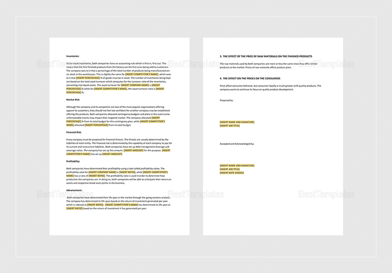 Financial Memo Template in Word, Apple Pages