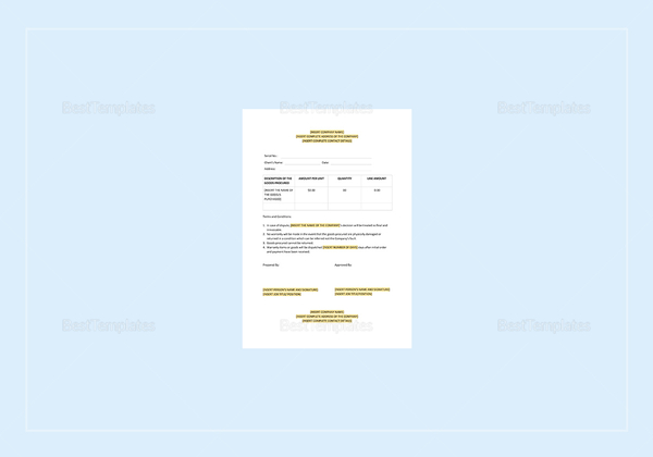 Cash Memo Template in Word, Apple Pages
