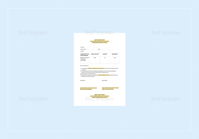 Cash Memo Template in Word, Apple Pages