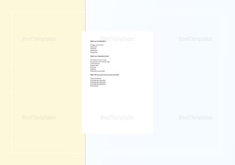 Basic Survey Questionnaire Template in Word, Apple Pages